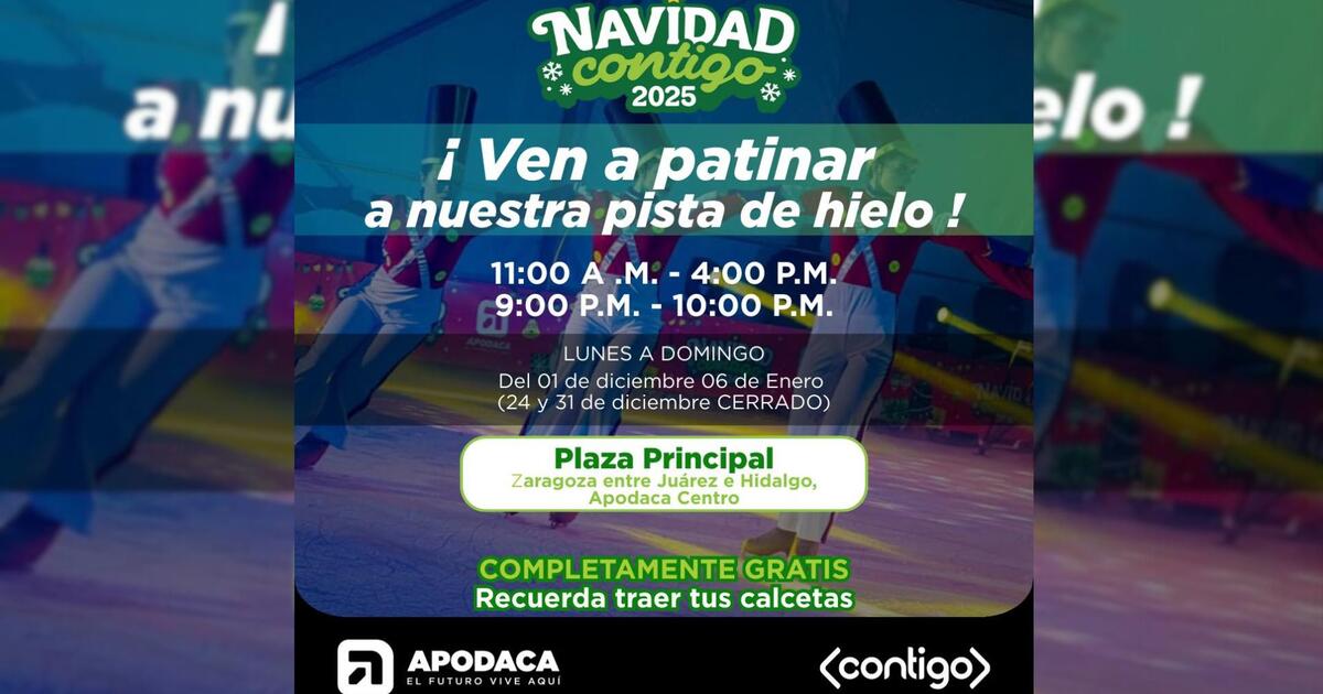 Apodaca se llena de espíritu navideño con su pista de hielo gratuita